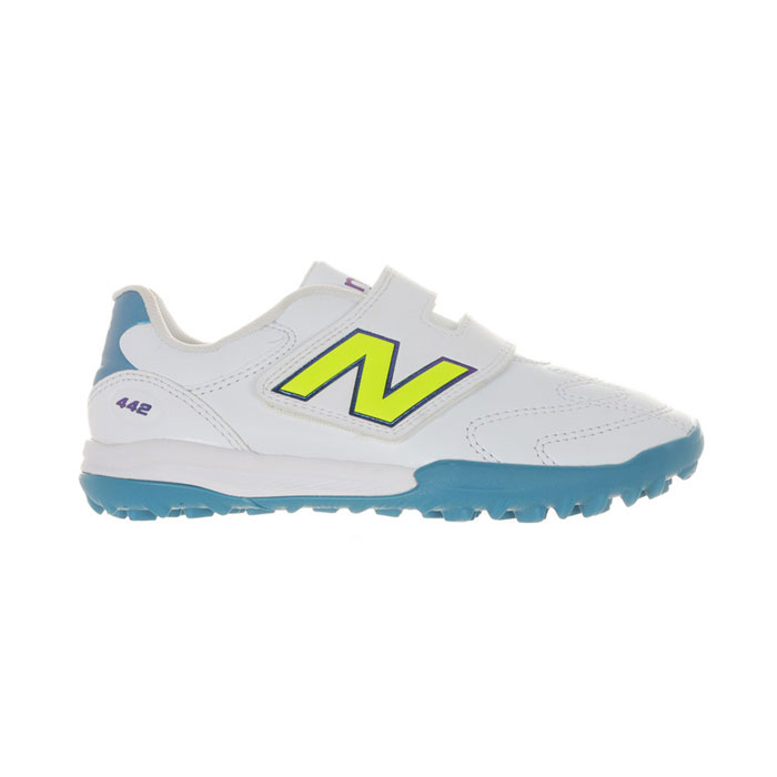 メーカー：ニューバランス (NewBalance)品名：442 TEAM TF JNR V3品番：Y43VT2CVW●アッパー人工皮革●アウトソールゴム底●ミッドソール合成底●ワイズワイド●カラーWHITE/BLUE●対応グラウンド人工芝・...