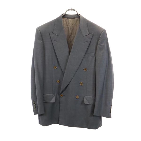 ランバン イタリア製 ウール100％ テーラードジャケット 46 グレー LANVIN メンズ 【中古】 【230928】 【詳細】記名刺繍がございます。お写真ではマスキングテープにて目隠しさせて頂いております。両袖口のボタンはデザインとな...