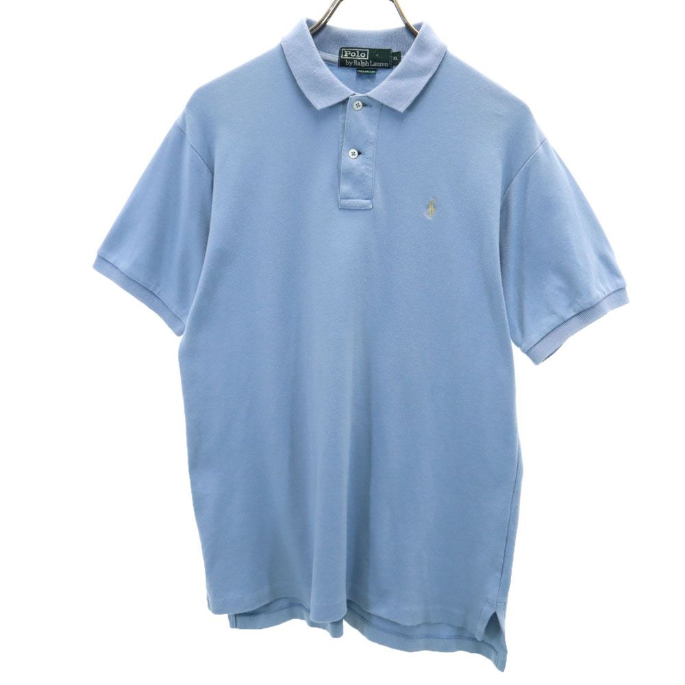 ポロバイラルフローレン 80s 緑タグ ヴィンテージ ボーイズ規格 半袖 ハーフボタン Tシャツ XL ブルー系 Polo by Ralph Lauren メンズ 【中古】 【240513】 【詳細】80年代のボーイズ規格のラルフローレンに...