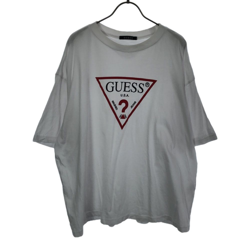 ゲス トライアングルロゴ 半袖 Tシャツ M ホワイト Guess メンズ 【中古】 【240529】 メール便可 【詳細】首元に黄ばみ汚れあり。他に気になるようなダメージはございません。 コンディションについて ブランドゲス / Gues...