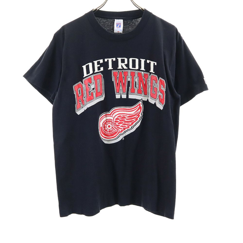 ロゴセブン 90s USA製 オールド 半袖 Tシャツ L ブラック LOGO7 デトロイトレッドウィングス メンズ 【中古】 【240315】 【PD】 【詳細】プリント部分にヒビ割れあり。破れ等の目立ったダメージはございません、古着にご...