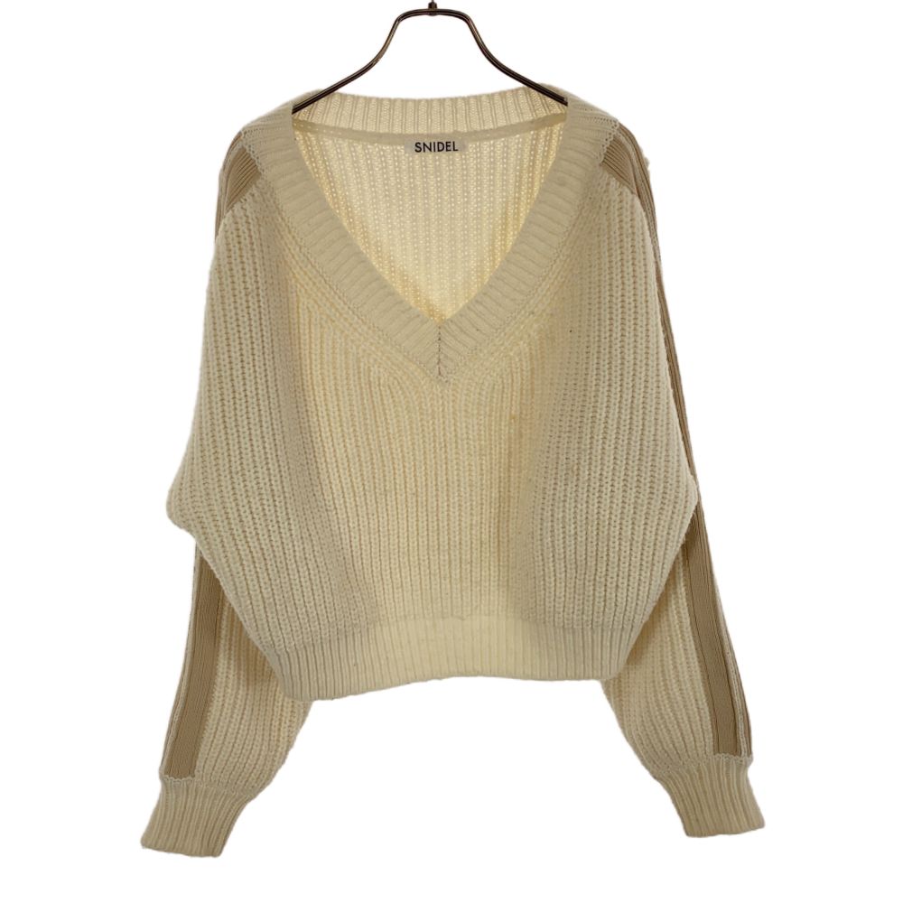 スナイデル 長袖 Vネック ニット セーター F ホワイト snidel SWNT185079 レディース 【中古】 【240211】 【PD】 【詳細】全体的に毛玉、所々に茶汚れあり。着用感がございます。破れ等の目立ったダメージはございま...