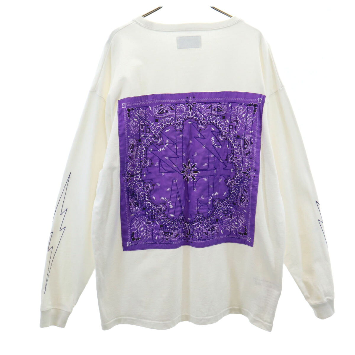 タインダブルプッシュ バック バンダナ 長袖 Tシャツ L ホワイト TAIN DOUBLEPUSH ロンT メンズ 【詳細】全体的にシミや汚れがあります。古着にご理解の上ご購入をお願い致します。 コンディションについて ブランドタインダブ...