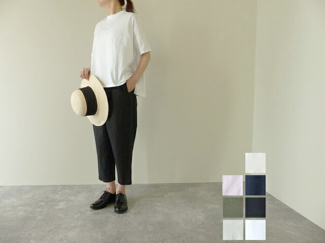 color (01)ホワイト(19)ブラック(03)オイスター(73)ブルーグレー(33)ピンク(07)アイボリー(68)オリーブsize F( 総丈 前56cm 後60cm ) quality 綿　100%　日本製モデル身長　167　cm...