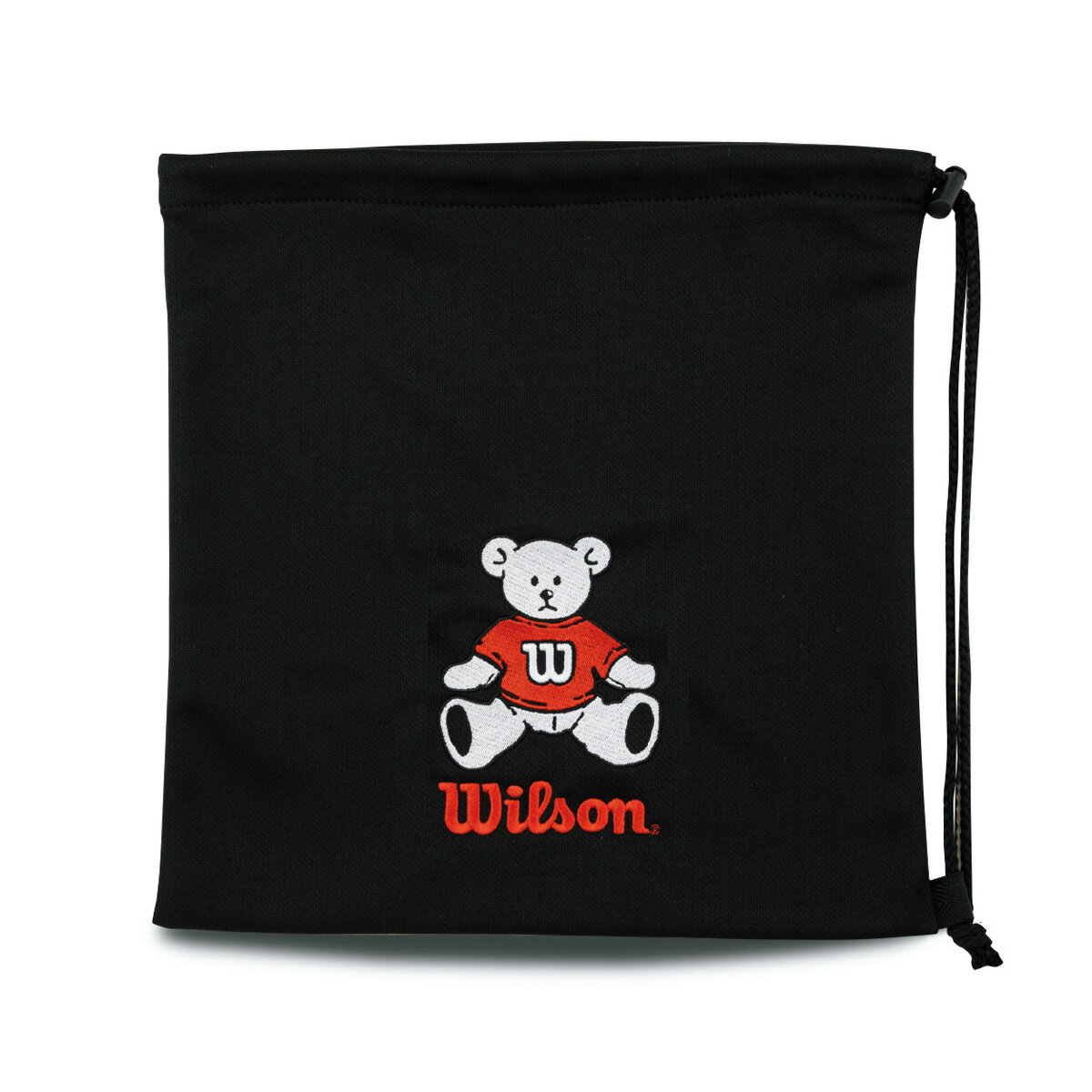 WilsonのアイコニックなWilson Beerをモチーフとしたグラブ袋が登場！ 女性選手やお子様にも人気です！ ■サイズ：L38×W35(cm) ■素材：ポリエステル ■生産国：中国製