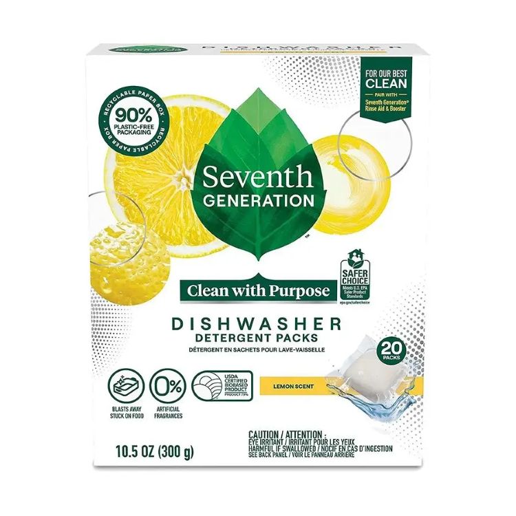 セブンスジェネレーションのレモンの香りの食器洗い用洗剤パックは、植物とミネラルの力で油汚れをしっかり落とします。植物由来の酵素を配合し、乾燥したこびり付いた食べ物や油汚れにも強い、爽やかな香りの食器洗い用洗剤パックです。便利な1回分ずつのパ...
