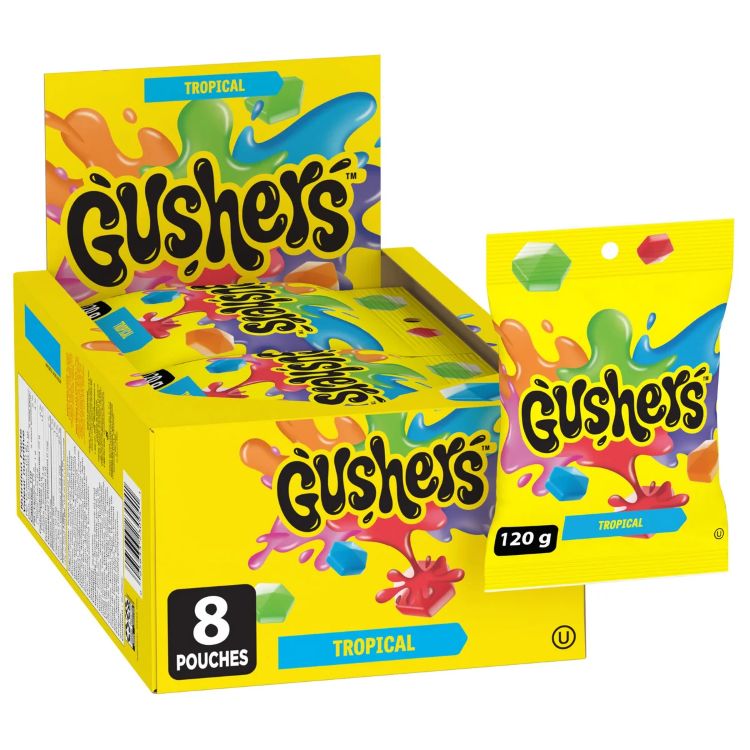 フルーツガッシャーズ トロピカルフルーツは、南国フルーツをイメージしたフレーバーが楽しめるフルーツスナックです。外側はもちっとした食感で、中からジューシーなフィリングが広がり、ひと口ごとに楽しい味わいが感じられます。トロピカルフルーツフレー...