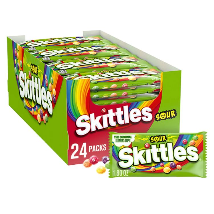 スキットルズ サワー キャンディーで、甘さの裏側を味わいましょう。各シングル サイズの袋には、サワー ストロベリー、サワー ライム、サワー レモン、サワー オレンジ、サワー グレープなど、さまざまなフルーツ風味が詰まっています。この一口サイ...