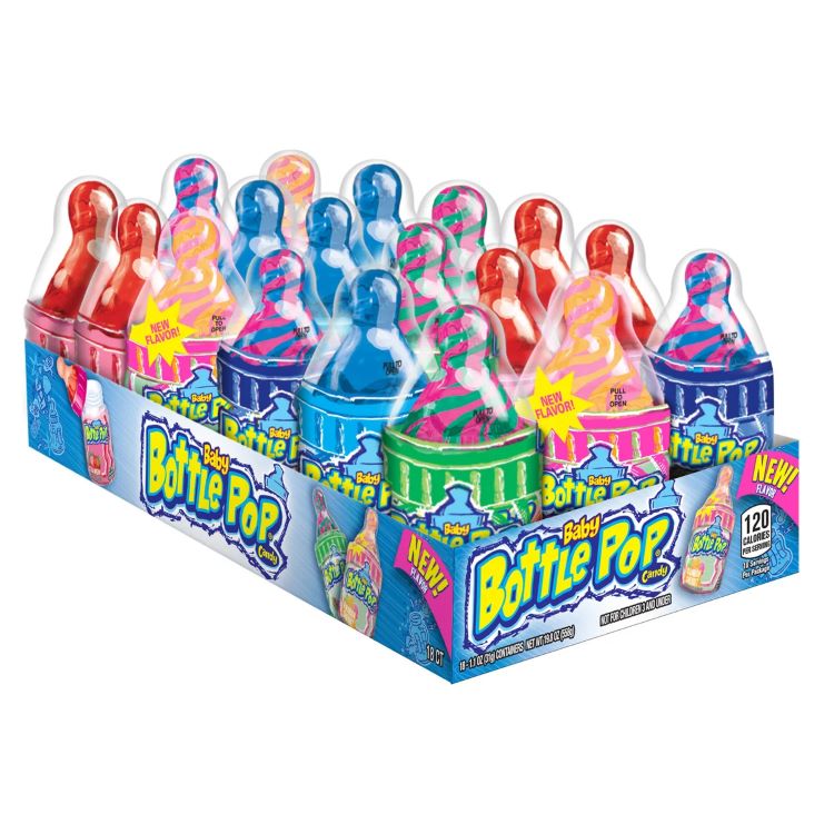 ベビーボトルポップキャンディ 対象年齢4歳以上 1.1オンスボトル 18個入り 正味重量19.8オンス