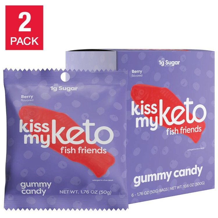 低糖質ケトフレンドリー食品 甘党のためのケトスナック。自然な甘さで、ほとんど砂糖を含まないスウェーデンの魚、フィッシュフレンズ。グミキャンディーは、学校の校庭で人気のスナックです。トウモロコシやグルコースシロップを使用せず、ジュース濃縮物の...