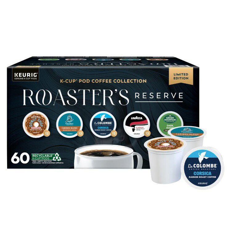 ロースターズ リザーブ K-Cup ポッド コーヒー コレクションは、味覚に忘れられない印象を残すこと間違いなしの、特別なコーヒーの限定版バラエティ パックです。このセレクションには、コーヒー ハウス品質をご自宅でも味わえる、精巧に作られ、...