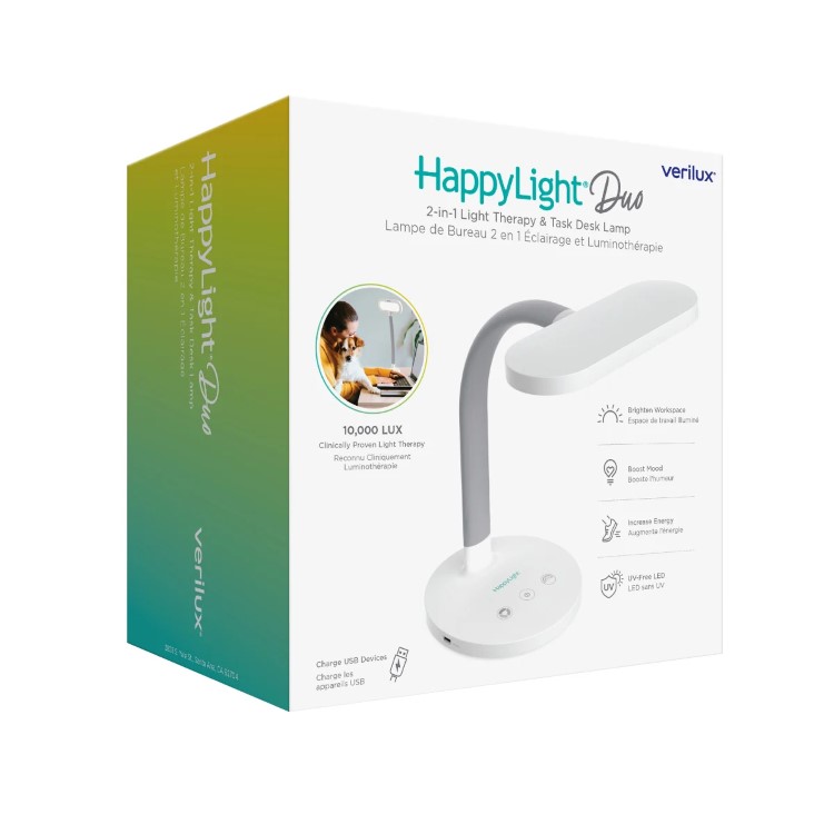 フルスペクトル、UVフリーライト 3 つの HappyHue 色温度 (昼光色、暖色光、寒色光) 7段階の明るさ 360°フレキシブルなグースネックで、必要な場所に自由に配置できます。 USB充電ポート