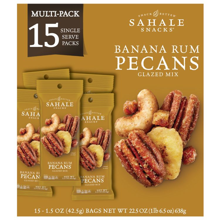 バナナラム風味のグレーズドピーカンを食べきりサイズで楽しめる、サハレ スナックスのピーカンミックスです。香ばしいピーカンに甘いバナナとラム風味を合わせた、リッチで個性的な味わいが魅力。おやつや持ち運び用、シェア用にも便利です。内容量：約43...