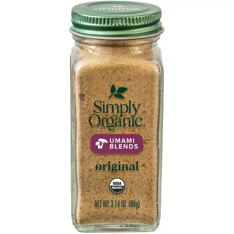 Simply OrganicのPURE. SIMPLE. JOY. オリジナルうまみブレンドは、濃厚で土の香りと風味が絶妙なブレンドです。ポルチーニ茸と椎茸に、玉ねぎ、マスタード、タイム、そしてほのかなチリペッパーがアクセント。手軽にシェイ...