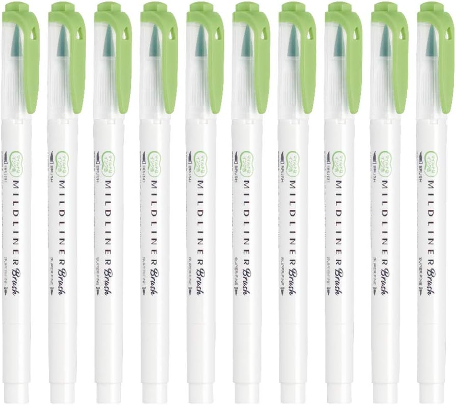 ゼブラのマイルドライナーにイラスト描きができるマイルドライナーブラッシュ！ おだやか色で優しいイラストが描ける、色塗りもしやすい筆ペンタイプのマイルドライナーです。 マイルドライナーは20代～30代女性を中心に手帳やノートへのイラスト用途と...