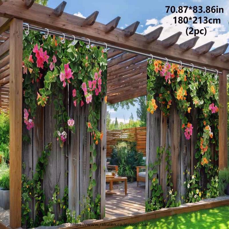 ・カラー展開: 窓台花盆,紅花復古木板,緑植窓戸,木板彩色花?,木窓花盆,破旧木窓緑植,陽光窓戸,竹竿藤蔓,竹子緑葉・サイズ展開: 180×180cm-2枚,180×213cm-2枚,180×243cm-2枚・空間: 居間,寝室,書斎,食堂...