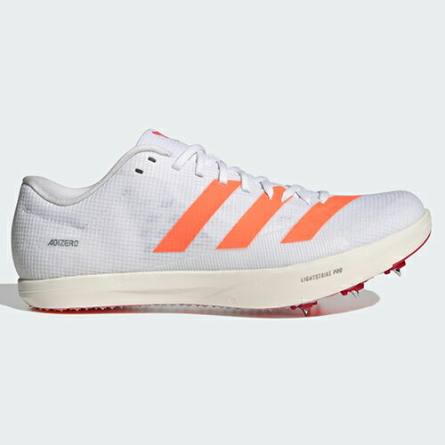 走幅跳で爆発的なエネルギーを生み出す軽量シューズ。 より遠くへ跳びたいアスリートたちへ。 踏み切りで爆発的な力を跳躍に込められるように、ピットに向かって走る際に最大限のパワーとスピードを発揮できるようにデザインされた、アディダスの走幅跳用シ...
