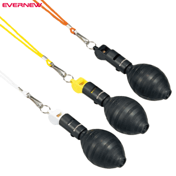 不特定多数の人が使う場合には特に最適 笛のカラーが黒・白・黄から選べる 手で鳴らす衛生的な笛 ・長さ：15cm ・直径：6cm ・重量：100g ・材質： 　笛部：スチロール（EKB211プラエコー笛使用） 　接続部：プラスチック 　にぎり...