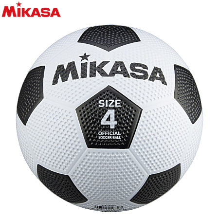 ＜商品説明＞ ■メーカー Mikasa/ミカサ ■サイズ 4号球 円周65～67cm 重量約320～360g ■カラー WBK：ホワイト×ブラック ■生産国 タイ製 ■素材 ゴム 推奨内圧0.320～0.420kgf/cm2 ■備考 ●小学...