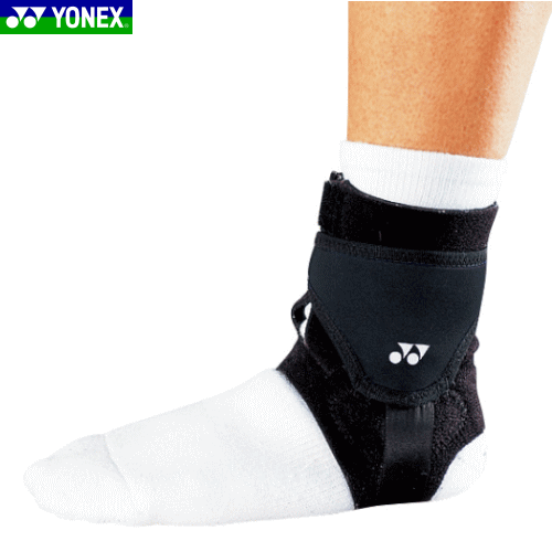 YONEX ヨネックス サポーター 足首用 足首をしっかり固定し、急激な動きから靭帯を守ります。 ■サイズ 右用：R-S,R-M,R-L,R-LL 左用：L-S,L-M,L-L,L-LL ■カラー (007)ブラック ■素材 ナイロンニット...