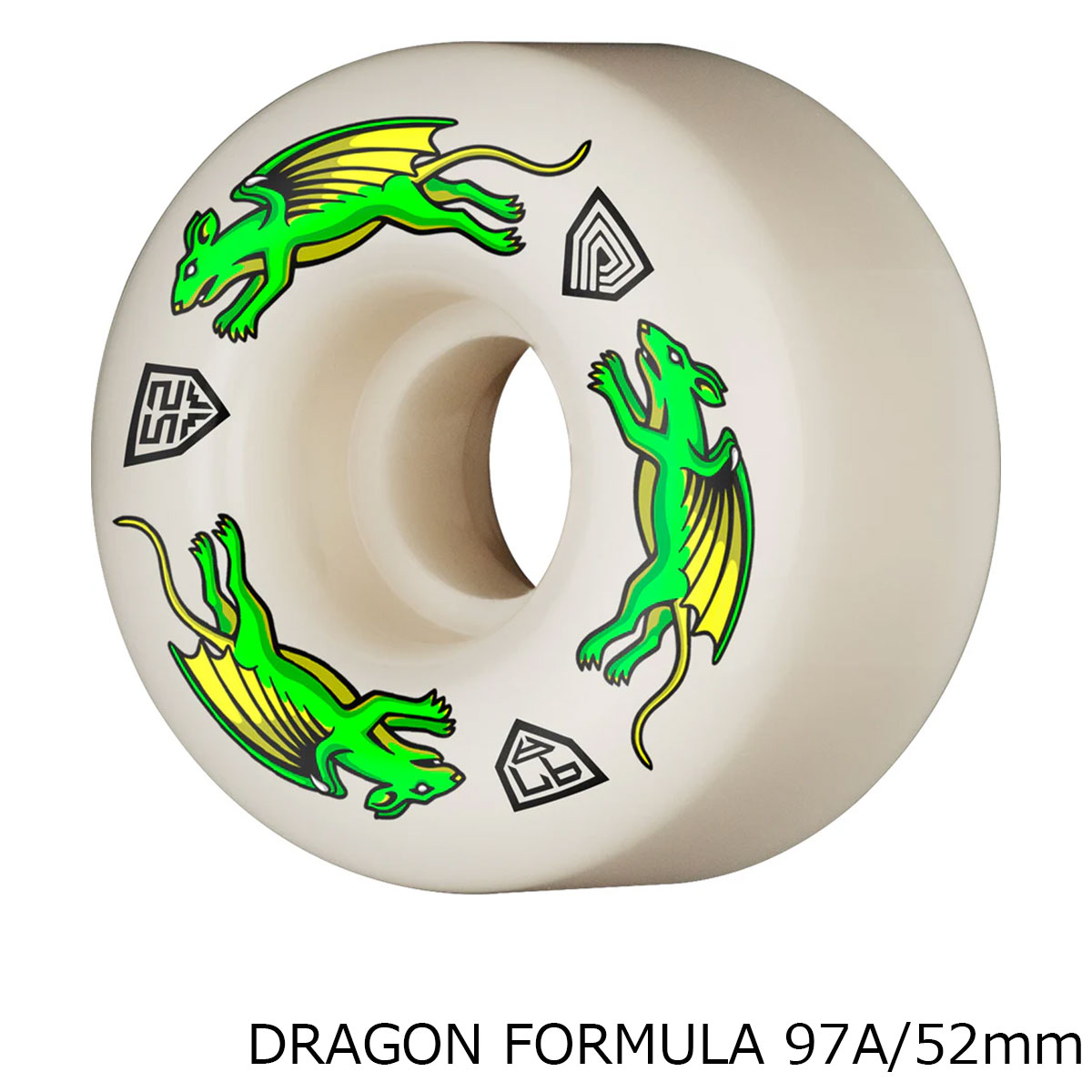 ※当店の商品はすべて日本正規代理店より仕入れた正規品です。【直径(mm)】52【幅(mm)】34【硬度(a)】97【商品説明】Dragon Formulaドラゴン・フォーミュラはパウエル・ペラルタが研究・開発をおこなった次世代ポリウレタン素...