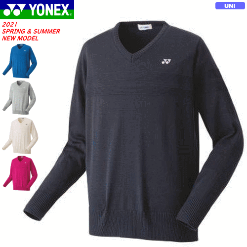 YONEX ヨネックス ウエア ■サイズ： S,M,L,O,XO ■カラー： (002)ブルー (010)グレー (019)ネイビーブルー (200)オフホワイト (712)ラズベリー ■素材： アクリル78%、ポリエステル18%、ウール4...