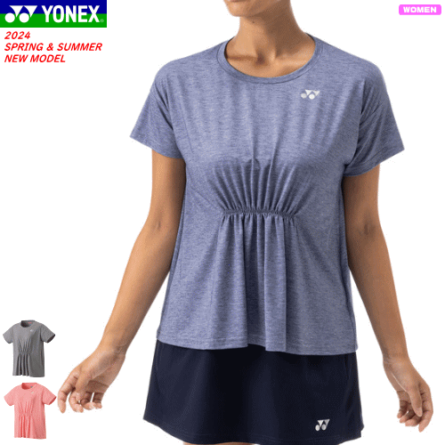 YONEX ヨネックス ウエア ■サイズ： S,M,L,O,XO ■カラー： (010)グレー (019)ネイビーブルー (539)リリーピンク ■素材： ポリエステル76％、再生繊維（セルロース）19％、ポリウレタン5％ ■機能： ベリー...