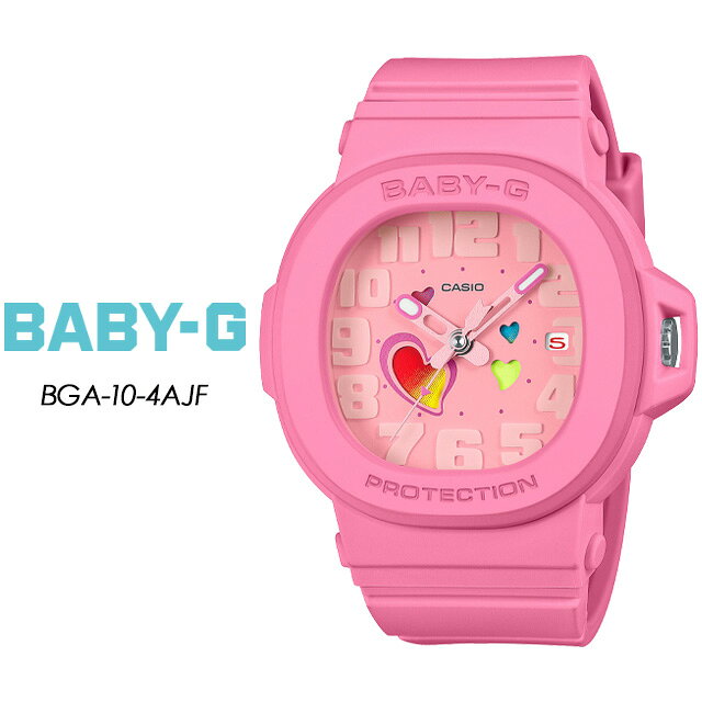 製 品 説 明 アクティブな女性に向けた耐衝撃・カジュアルウオッチBABY-Gから、文字板にあしらったハートモチーフが日替わりでカラーチェンジするアナログウオッチです。 大小4つのハート型の窓から、文字板下層に配したカラーディスクの色が見え...