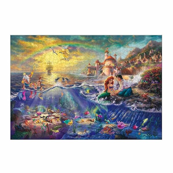 テンヨー(Tenyo) 【日本製】 1000ピース ジグソーパズル ディズニー トーマス・キンケード リトル・マーメイド THE LITTLE MERMAID (51x73.5cm) D-1000-489 キャンバス調 スペシャルアートコレ...