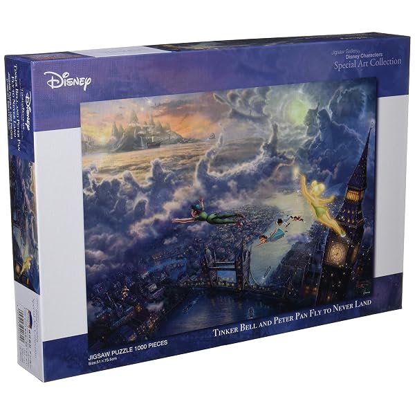 テンヨー(Tenyo) 【日本製】 1000ピース ジグソーパズル ディズニー トーマス・キンケード ピーターパン Tinker Bell and Peter Pan Fly to Never Land (51x73.5cm) D-1000...