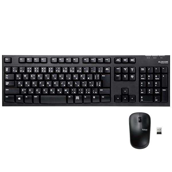 エレコム キーボード 【マウスセット】 ワイヤレス (レシーバー付属) メンブレン フルキーボード 1000万回高耐久 PlayStation4 対応 ブラック TK-FDM063BKブランドエレコム(ELECOM)色ブラックモデルTK-F...