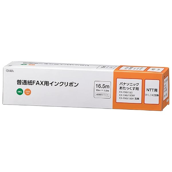 普通紙FAXインクリボン S-P4タイプ 6本入 16.5m_OAI-FPD16H 01-3868ブランドオーム（OHM）色モデルOAI-FPD16H商品説明【商品概要】A4サイズ【商品説明】【商品詳細】ブランド：オーム（OHM）商品種別：...