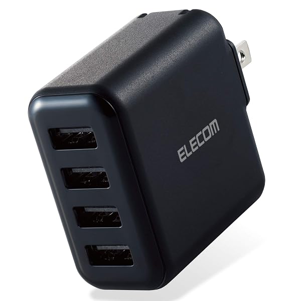 エレコム(ELECOM) USB コンセント 充電器 合計24W USB-A×4 【 iPhone ( iPhone13シリーズ対応 ) / Android / タブレット 対応 】 ブラック MPA-ACU13BKブランドエレコム(ELE...