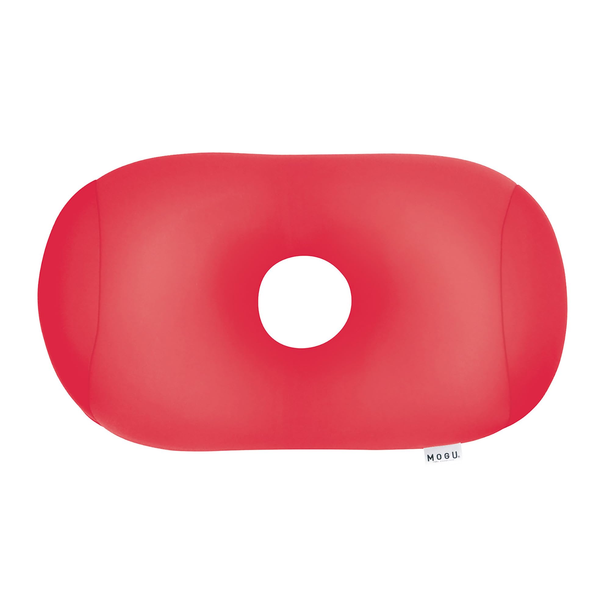 MOGU(モグ) ホールピロー 日本製 身体が求めるビーズクッション へたりにくい パウダービーズ使用 小型(約35x28x14cm) レッド 介護 背当て 昼寝枕 腰当て サポート 頭 オフィス リビング 車ブランドMOGU(モグ)色モデ...