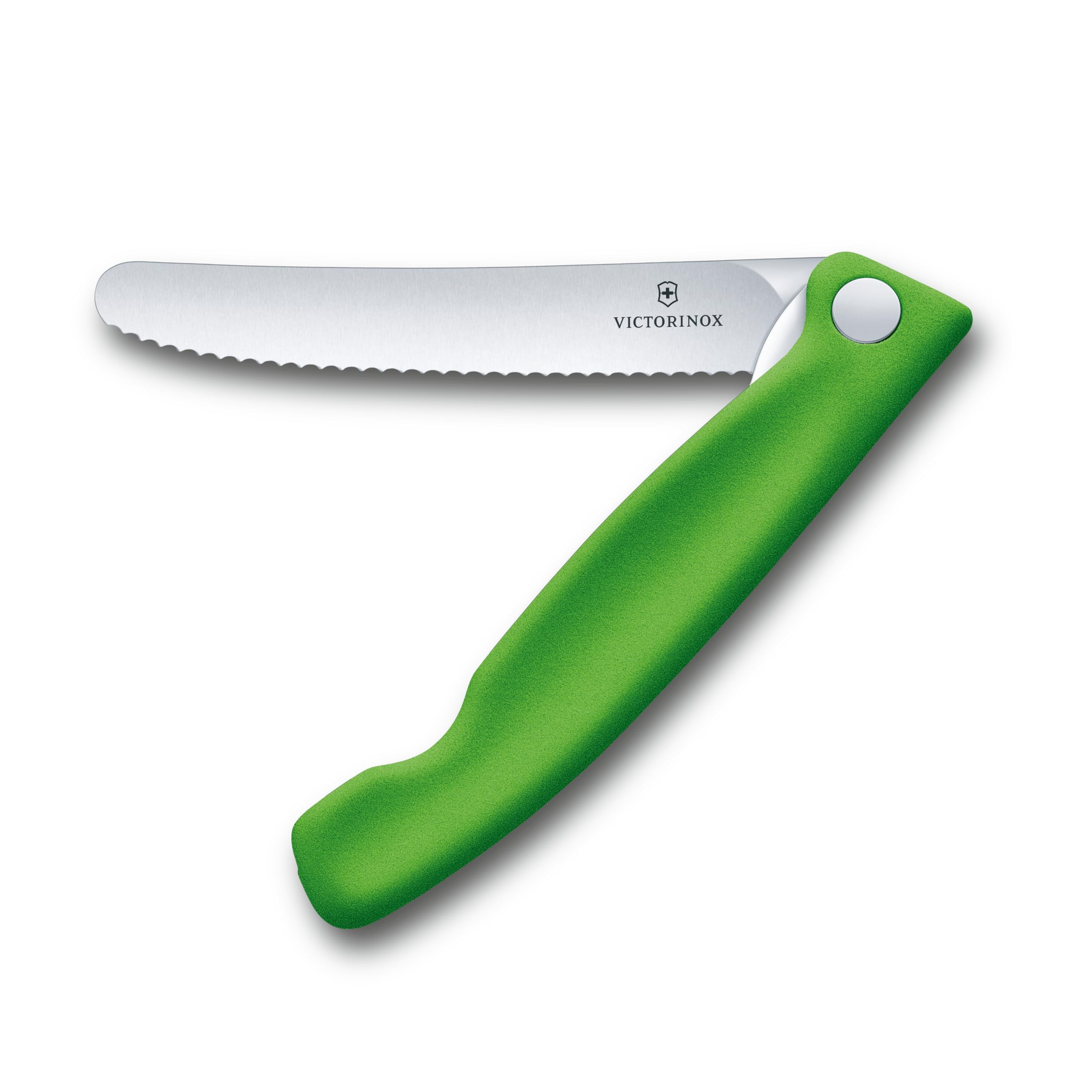 VICTORINOX(ビクトリノックス) ピクニックナイフ 折り畳み式ペティナイフ 食洗機対応 11cm 波刃 グリーン バゲットや食パンをきれいに切り分けられるパン切り包丁 スイスクラシック 6.7836.F4BブランドVICTORINO...