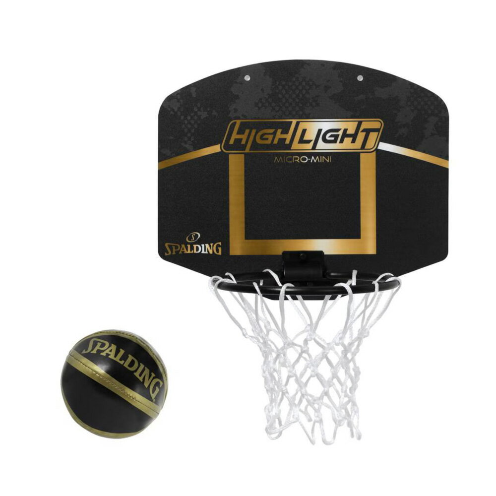 ●ボードサイズ：W28.6cm×H24cm ●リングサイズ：直径16cm ●ミニボールサイズ：直径10 ●生産国：中国 ●躍動感、スピード感を表現した”HIGHLIGHT”ロゴデザインがポイントのマイクロミニ。