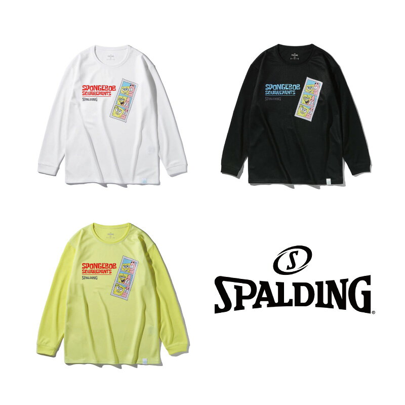 SJT25184S ジュニア ロングスリーブTシャツ スポンジ・ボブ フォト ●素材：ポリエステル100％ ●サイズ：140,150,160cm ●カラー：ホワイト、ブラック、ムーンライト ●生産国：タイ ●機能：吸水速乾,UVカット,エコ...