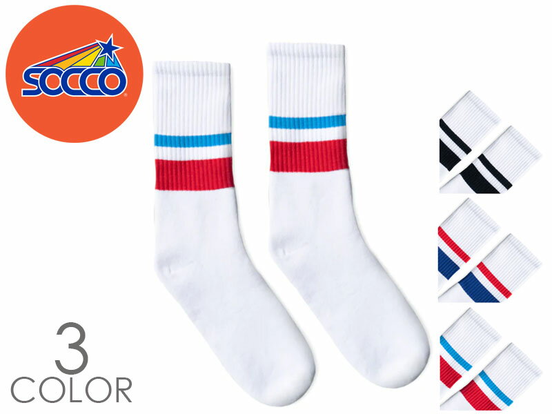 1970年代に西海岸のスケーターが愛用していたラインソックスを忠実に再現したソックス専門ブランドSOCCO。 くるぶしから下のフット部分は厚手でクッション性が高く、レッグ部分の一部はリブ編みでフィット感の良い履き心地になっています。細いライ...
