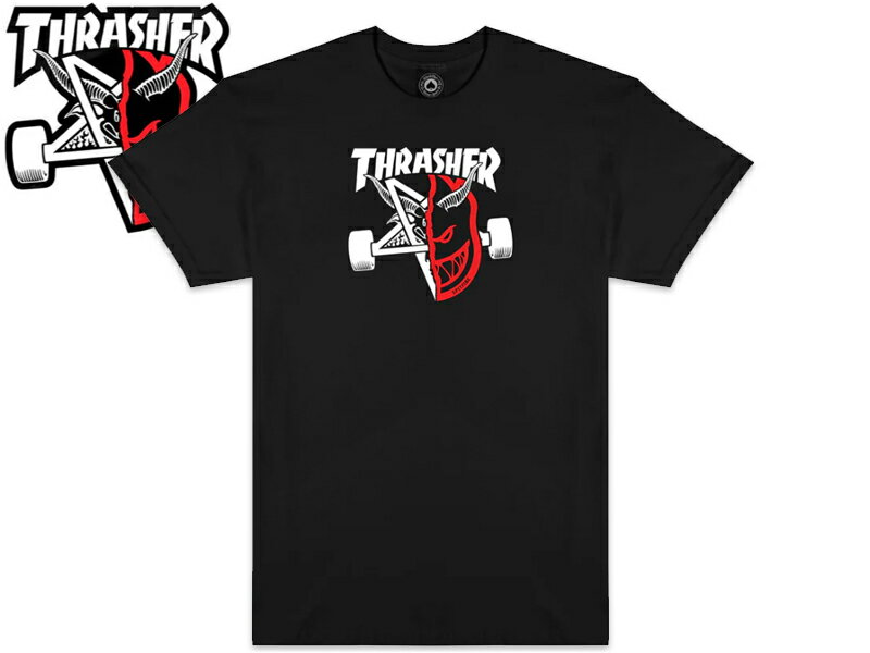 Thrasher X Spitfire Thrash & Burn 限定コラボ。世界一のシェアを誇るウィールカンパニー”SPITFIRE"の定番火の玉ロゴとTHRASHERロゴを合わせたロゴプリント Lサイズ：着丈/72cm、身幅/55cm...