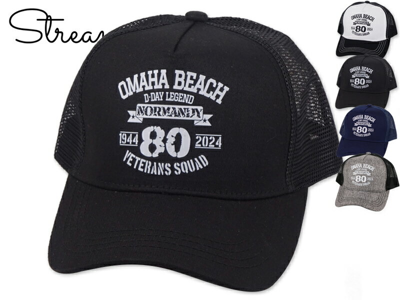 5パネルのメッシュバックキャップです。ロントにアメカジテイストのプリントロゴを配置。 ■SIZE：FREE SIZE ■素材：コットン、ポリエステル ■生産地：中国