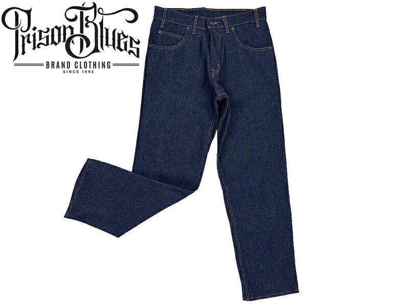 プリズンブルースより、囚人達のハンドメイドで作られたクラシックで定番の5ポケットジーンズ。デニム生地を使ったリラックスフィットのジーンズは流行に左右されない王道のジーンズです。14.75オンスのヘビーな生地のデニムで縫製や各部の補強がしっか...