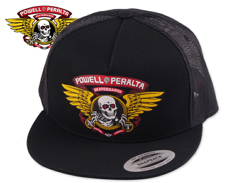Powell-Peraltaのメッシュバックキャップ。フロントに名作ウィングリッパー(通称ノゾキボーンズ)プリント。ボディーは形の良さに定評のあるFLEXFIT社製。 SIZE:FREE SIZE