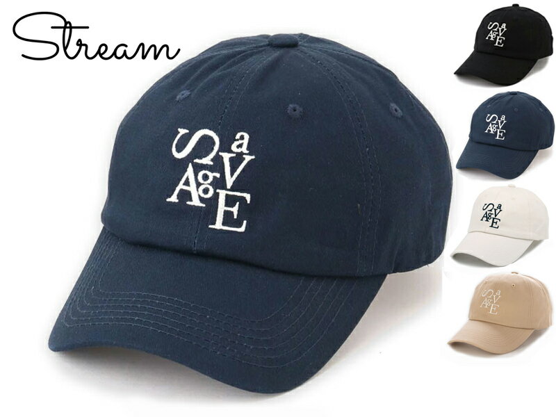 コットンツイル生地を使用したストラップバックキャップ。6パネルのクラウンが柔らかいスタイル。SAVEGEロゴを大小ランダム配置したカワイイキャップ。※アジャスターパーツにロゴ刻印が有る物と無い物が有ります。 ■SIZE：FREE SIZE ...