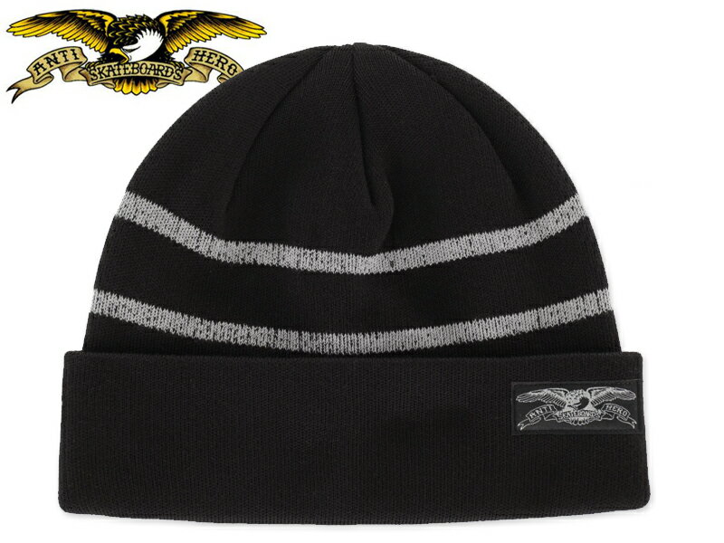 グレーのジャカードストライプの入ったワッチ。折り返し部分に定番のイーグルロゴネーム付。 素材 ：アクリル サイズ　：　フリーサイズ