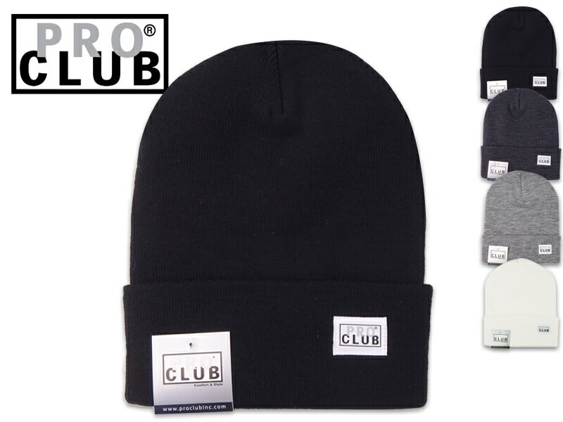 クラシック スタイルの折り返しビーニースタイル。折り返し部分のPROCLUBのラベル付き。ハイゲージのリブスタイルで伸縮性もあり快適。 高さ：約25cm、横幅：約20cm サイズ　：フリーサイズ 素材　：アクリル