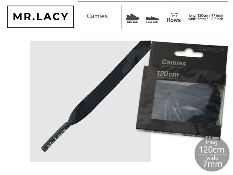 ☆オランダ発のポップでカラフルなシューレースブランド『Mr Lacy』が新入荷。形状や長さのバリエーションはもちろん、紐やセルのカラーコンビ、200を超えるシューレースの種類があり、世界最多のラインナップを誇るブランドです。 サイズ：幅7m...