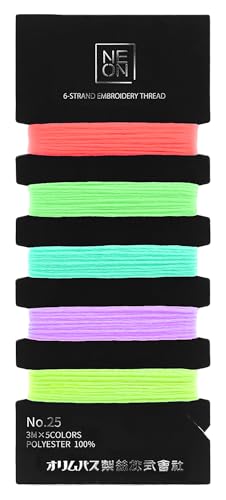 PASTEL/3メートル/NE-C3・Color:PASTELSize:3メートル・パッケージ個数:1・セット内容：NEON 25番 刺しゅう糸 各3m×5色・品質：ポリエステル100％・適正針：フランス針・クロス針・ネオン感のある圧倒的発...