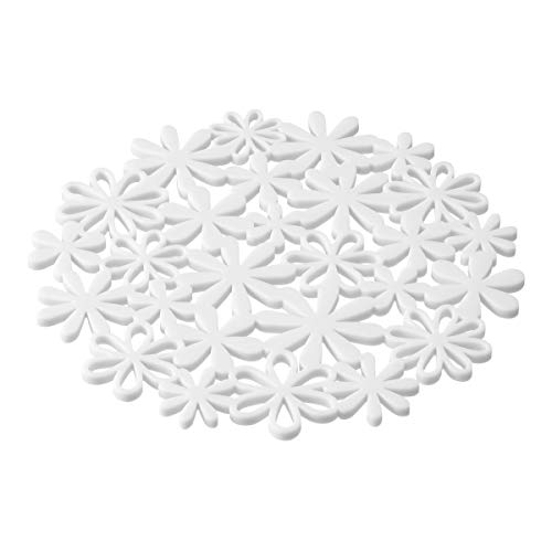 ホワイト/約W20×D20×H0.5cm/7679・Color:ホワイト・パッケージ個数:1・サイズ【約】:幅20×奥行20×高さ0.5cm・本体重量:100g・本体:シリコン樹脂・原産国:中国・耐熱温度:180度商品の説明 フラワーのモチ...