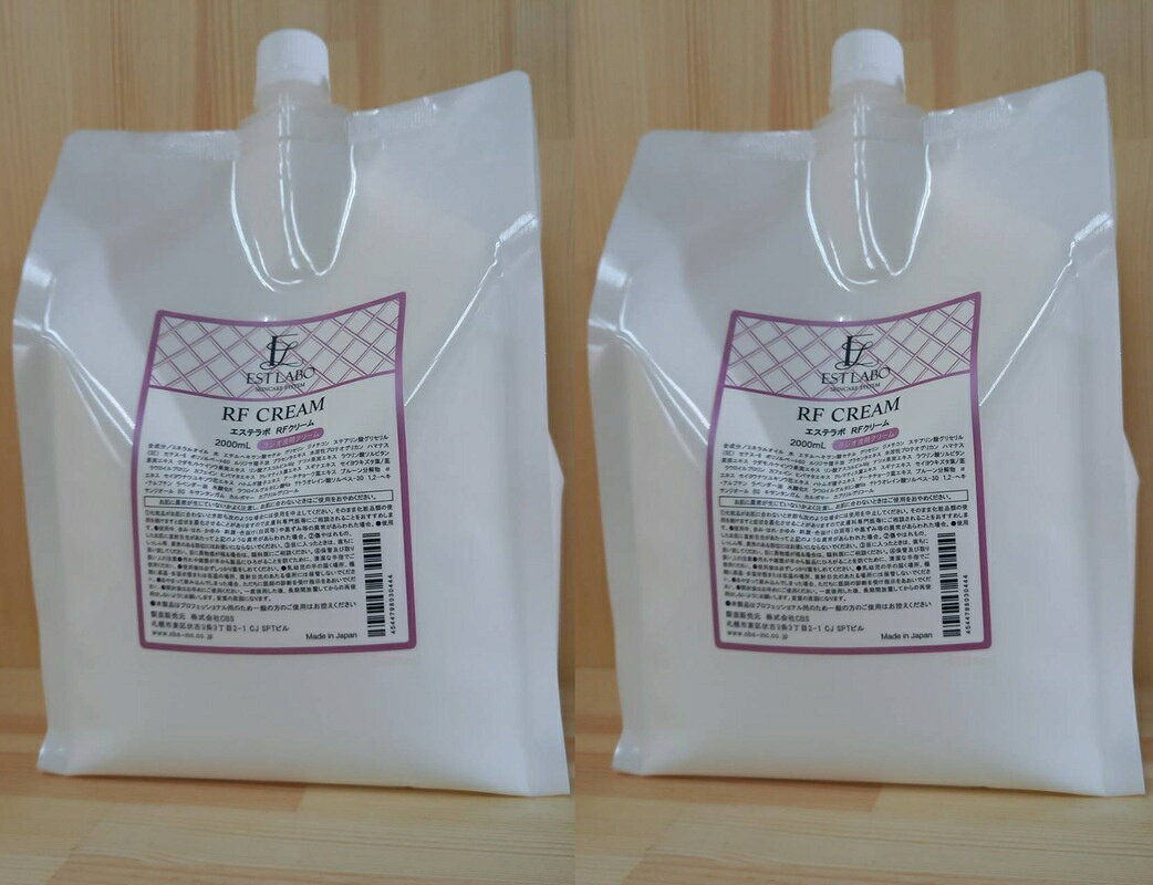 商品名エステラボ RFクリーム 2.000ml【業務用】仕様■内容量：2.000ml■1.回あたり使用量：3.0ml長時間の施術にも耐えられるテクスチャーで機器との相性の良いクリームラジオ波用クリーム。長時間の施術にも耐えられるテクスチャー...