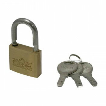 ディンプルタイプのキーが付いた南京錠です。サイズ幅35×奥行14×高さ56.2mm個装サイズ：2×12×8cm重量個装重量：145g素材・材質本体:真鍮、つる:SUS304ステンレス仕様ディンプルタイプのキー×3同一番号生産国中国fk094...